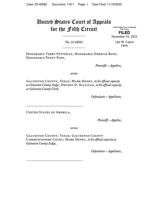Galveston County Redistricting Ca5 Opinion 11 10 23 Pdf Federal