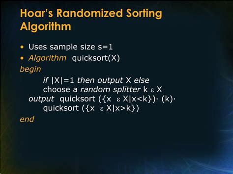 Ppt Randomized Algorithms For Selection And Sorting Powerpoint