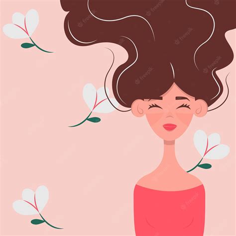 Premium Vector An Illustration With A Beautiful Brunette Girl Where