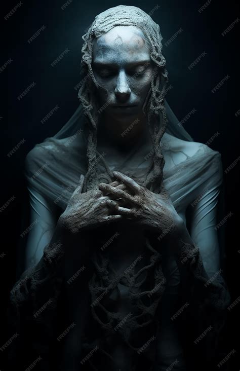 Premium Ai Image Horror Possessed Girl Hollow Movie Poster Skeleton