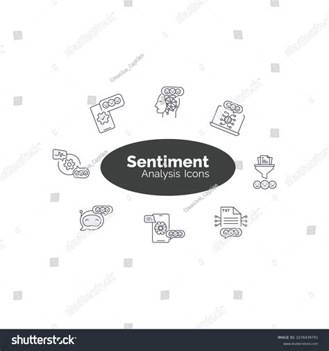 Sentiment Analysis Visualizer Vector Infographic Icons Stock Vector