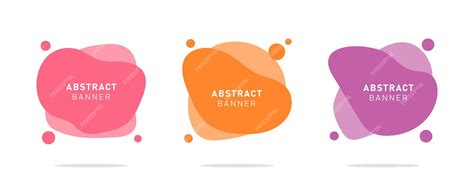 Premium Vector Set Of Colorful Modern Flat Abstract Liquid Blob Banner