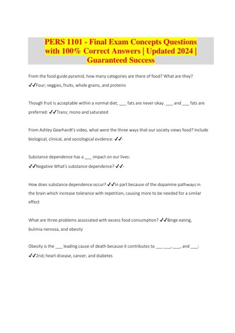 Pers 1101 Final Exam Concepts Questions With 100 Correct Answers