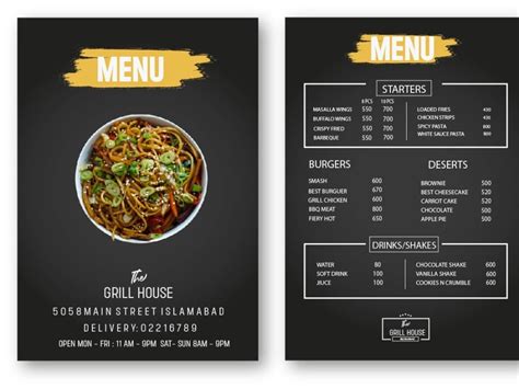 Professional Menu Design For Restaurants Food Menu Digital Food