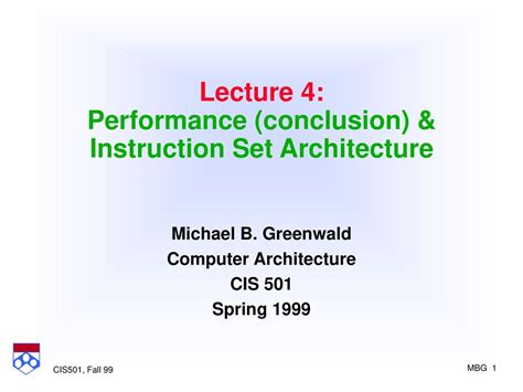 lecture 4 performance conclusion and instruction set architecture ppt download