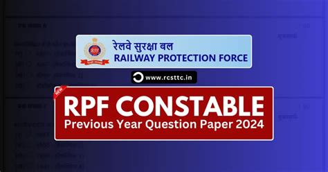 Rpf Constable Previous Year Question Paper 2024