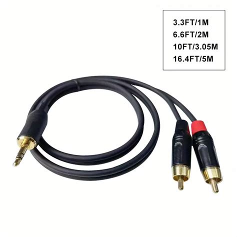 35mm To Rca 케이블 Rca 남성 To Aux 오디오 어댑터 Hifi 사운드 헤드폰 잭 어댑터 금속 Temu