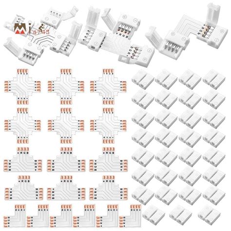 【mi4743】แถบไฟ Led 4 Pin Rgb เชื่อมต่อสายไฟ รูปตัว T ไร้บัดกรี สําหรับ