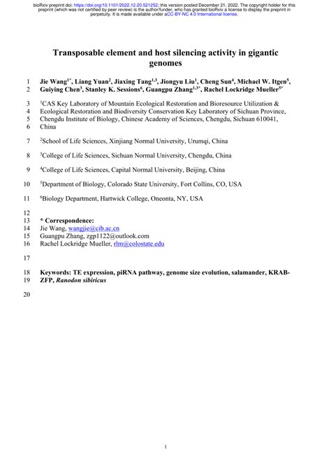 Pdf Transposable Element And Host Silencing Activity In Gigantic Genomes