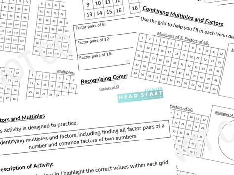 Head Start Factors And Multiples Teaching Resources