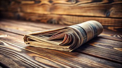 Mastering Visual Storytelling A Wooden Desk Rolledup Newspaper And The Rule Of Thirds