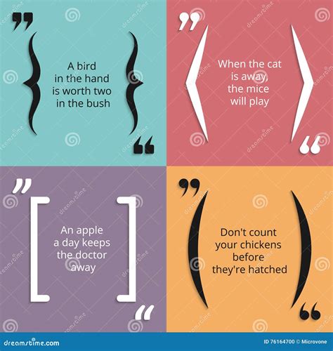 Quotation In Brackets Text In Quotes Marks Typographic Speech Bubbles