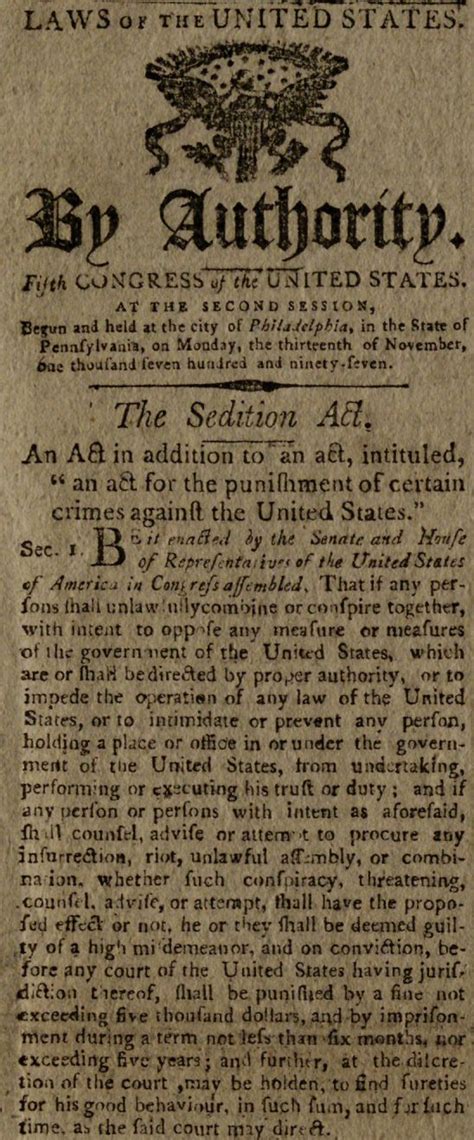 Is The Sedition Act Of 1798 Still In Effect