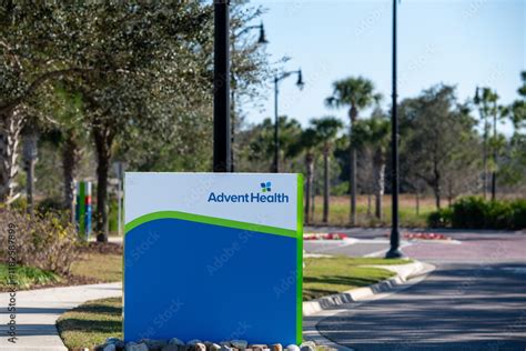 Orlando Florida US January Advent Health Emergency Center Entrance Hospital Sign The