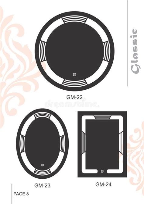 Led Mirror With Touch Sensor Design Stencil Cdr X6 Stock Vector Illustration Of Designer