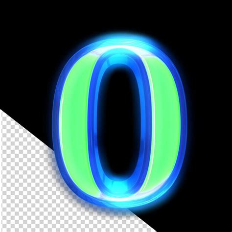Premium Psd Green D Symbol Glowing Around The Edges Number