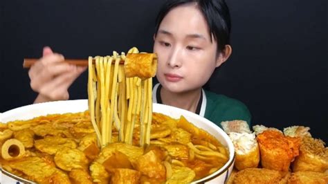 얼큰한 김치어묵우동 유부초밥 먹방 Youtube