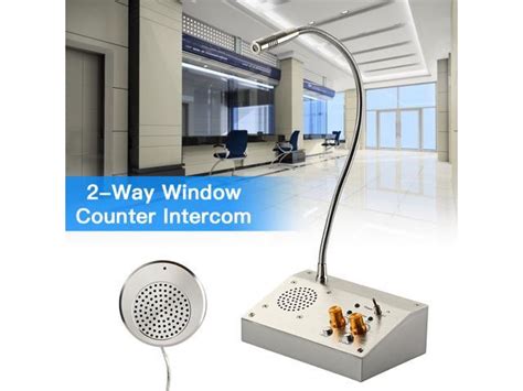f12b 2 way window counter intercom speaker interphone system voice for