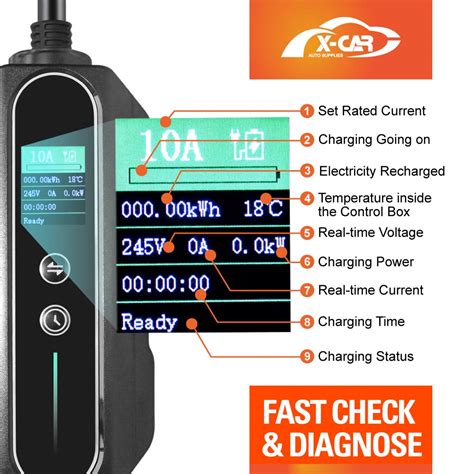 Type 2 Ev Charger 10 Amp 2 4kw For Chery Omoda E5 X Car