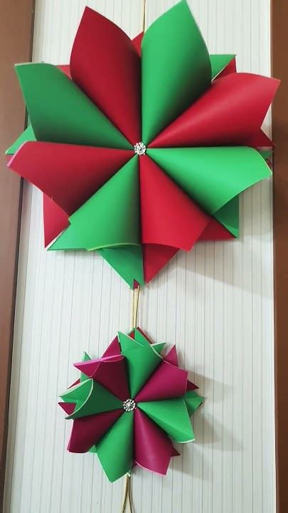 [엄마의종이접기][크리스마스 색종이리스] Origami Christmas Wreath Youtube