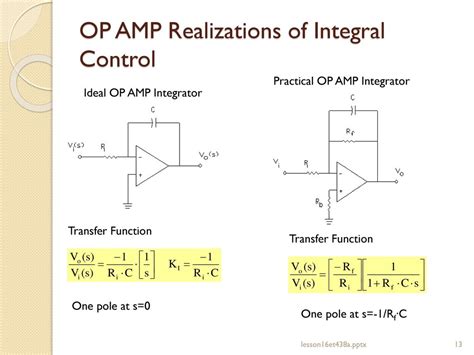 Operational Amplifier Integrator Transfer Function Matlab