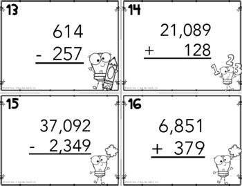 Adding And Subtracting Multi Digit Numbers Task Cards NBT TpT