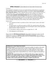 SPSS Bivariate Linear Regression Analysis Assignment Course Hero