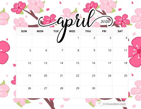 2026 Calendar Printable Aesthetic