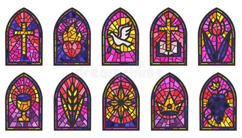 Church Glass Windows Stained Mosaic Catholic Frames With Cross Book