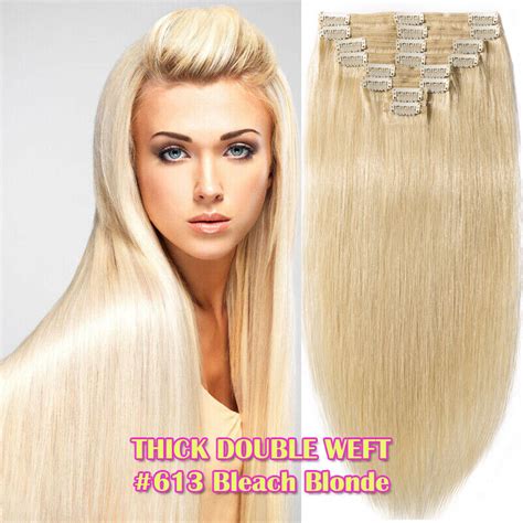 Clearance 100 Remy Human Hair Clip In Real Hair Extensions Full Head
