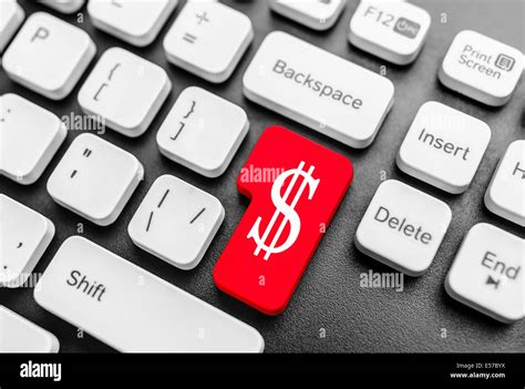 Keyboard With Dollar Red Button Concept Image Stock Photo Alamy