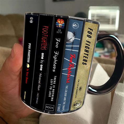 Foo Fighters Albums Cassette Collection Retro Accent Mug Mtervodesign