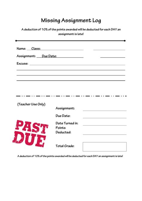 Top 6 Missing Assignment Form Templates Free To Download In Pdf Format