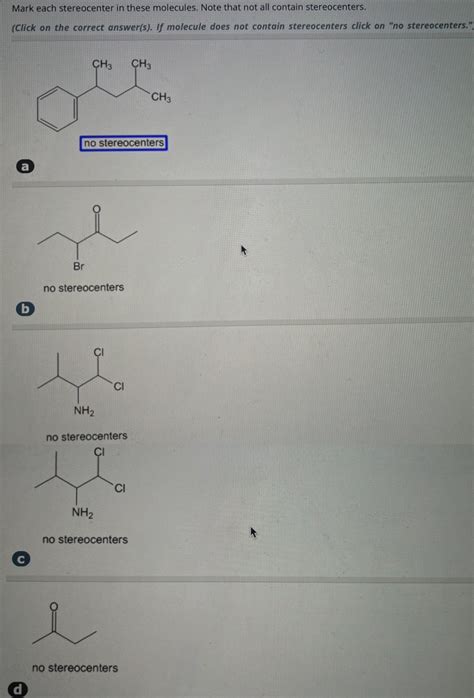 Solved Mark each stereocenter in these molecules. Note that | Chegg.com