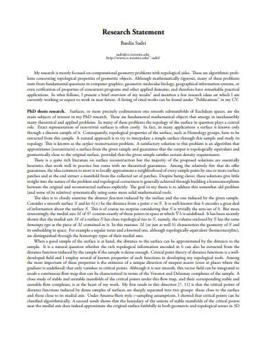 24 Research Statement Templates In Pdf Doc