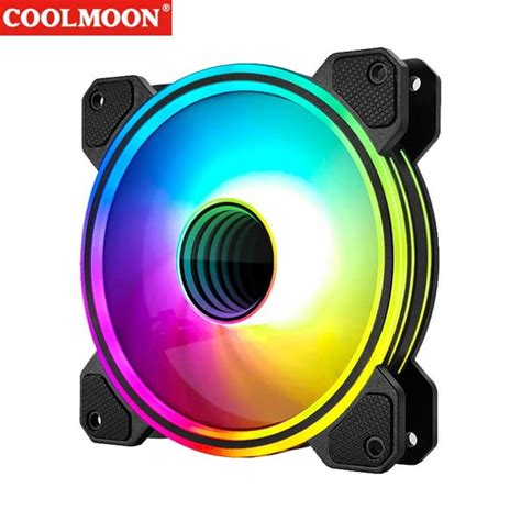 Coolmoon 12cm Silent 4pin Pwm 5v 3pin Argb Aura Sync Pc Case Ventilador