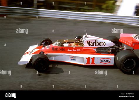 James Hunt In A Mclaren M23 At The Monaco Gp In Monte Carlo 1975 Stock