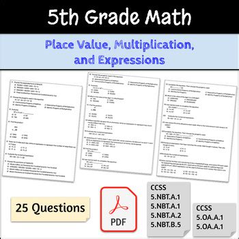 Place Value Multiplication And Expressions Worksheet By Math Campus