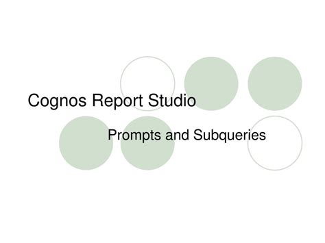 PPT Cognos Report Studio PowerPoint Presentation Free Download ID 1316665