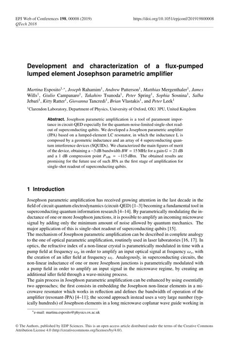 Pdf Development And Characterization Of A Flux Pumped Lumped Element