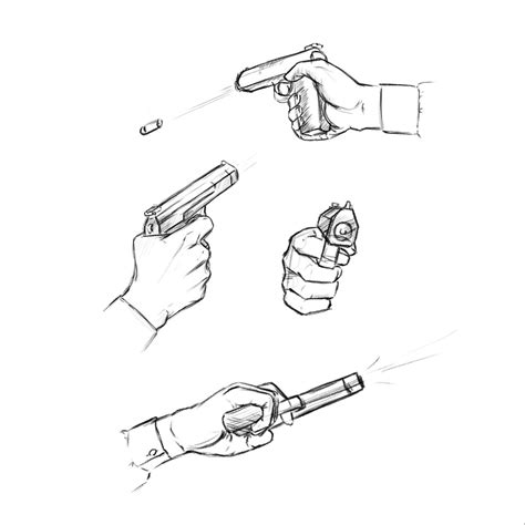 Sketch Sketchbook Gun Holding Hand Sketching Body Sketches
