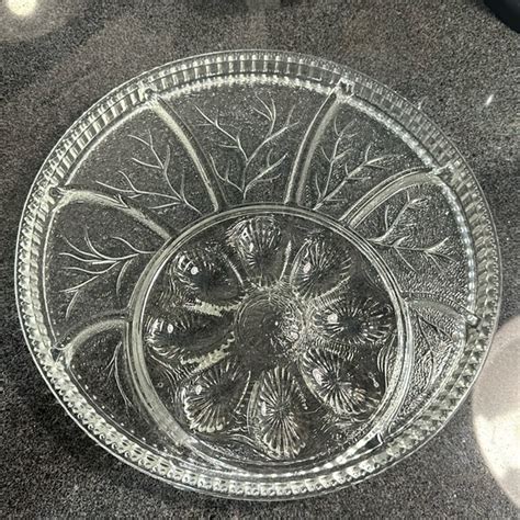 Indiana Glass Dining Vintage Deviled Egg Relish Tray Indiana Glass