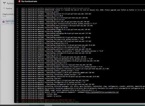 error cmd exe exited with code 4 in azure devops release pipeline