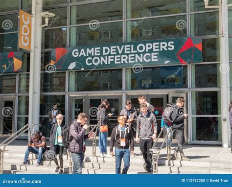Attendees Stream Out Of The Game Developers Conference Gdc 2018 Editorial Image Image Of