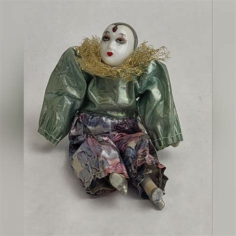 Sugar Loaf Accents Porcelain Mime Clown Jester Harlequin Doll