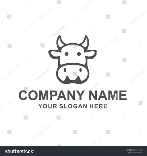 Cow Head Logo Vector Cartoon 库存矢量图（免版税）1911333736 Shutterstock