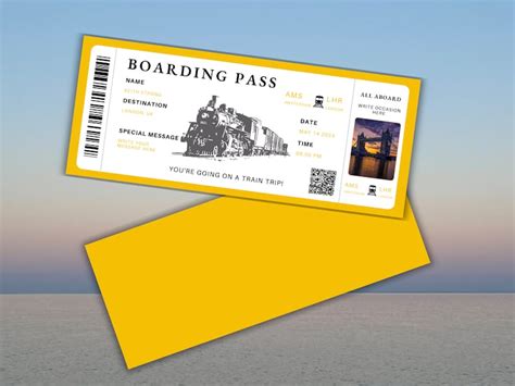 Boarding Pass Train Voucher Personalise T Certificate Template