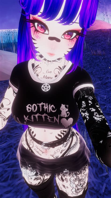 Eve Gothic Kitten Vrchat Avatar 30 Etsy