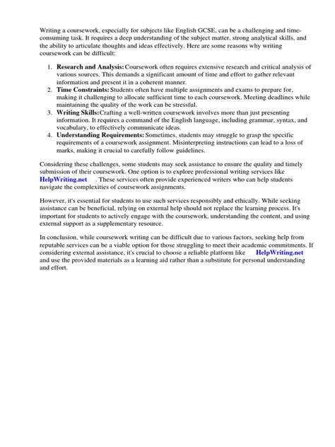 Coursework English Gcse Pdf Essays