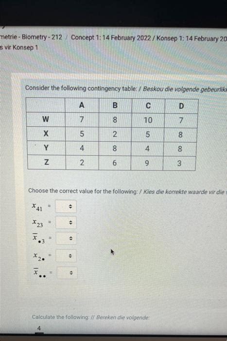 Solved Metrie Biometry 212 Concept 1 14 February 2022